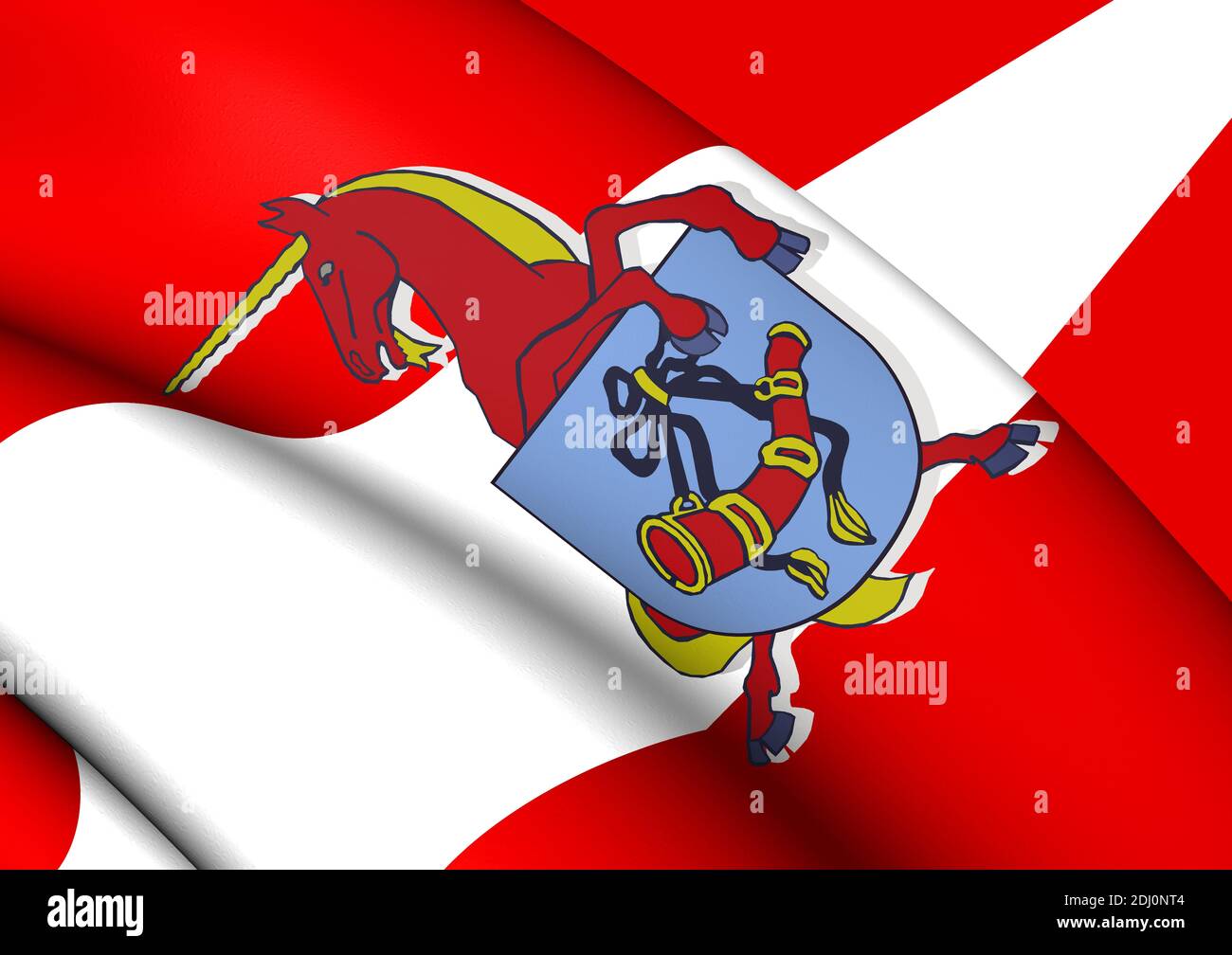 3D Flag of Hoorn (North Holland), Netherlands. 3D Illustration Stock ...