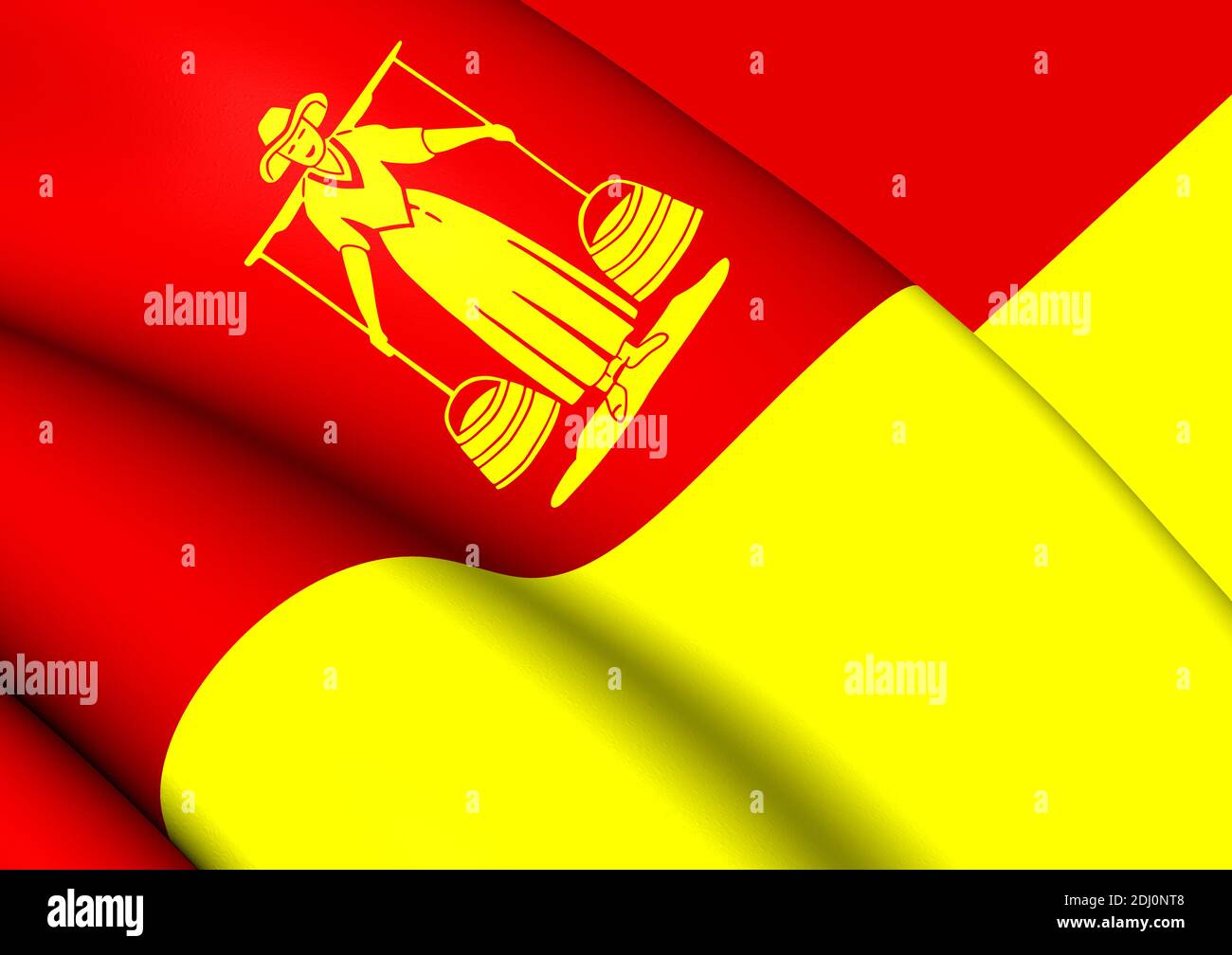 3D Flag of Huizen (North Holland), Netherlands. 3D Illustration Stock ...