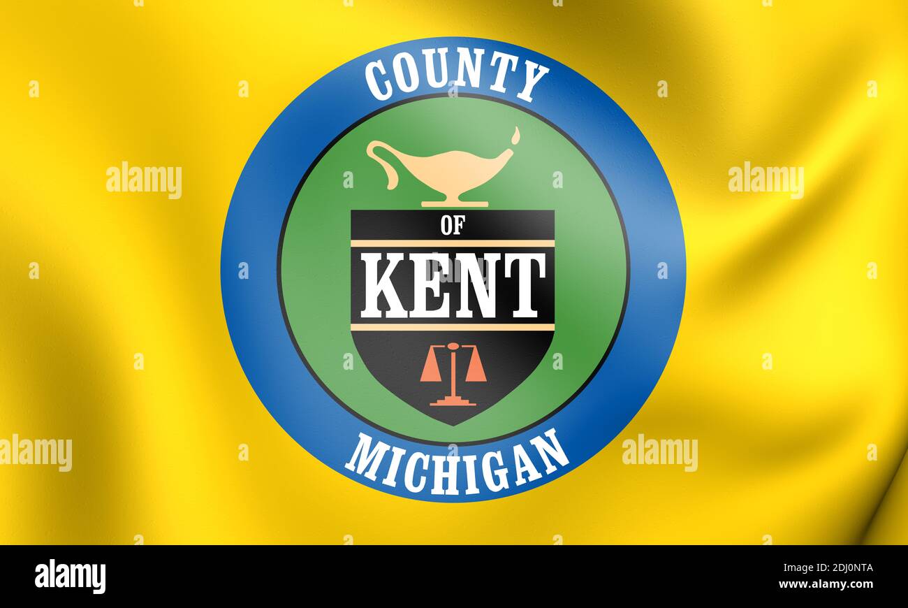 3D Flag of Kent County (Michigan), USA. 3D Illustration Stock Photo - Alamy
