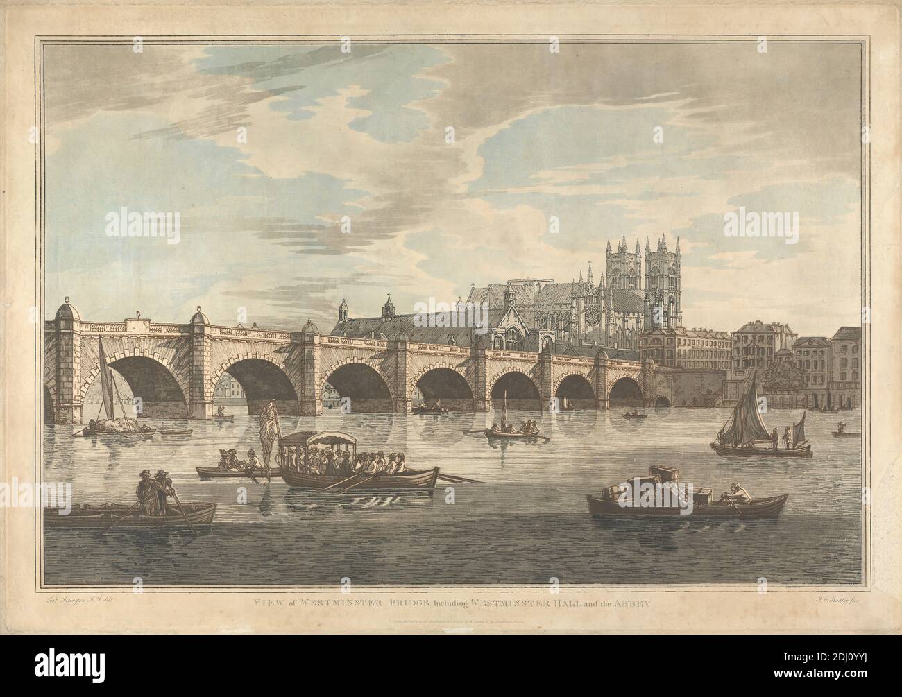 View of Westminster Bridge including Westminster Hall and the Abbey ...