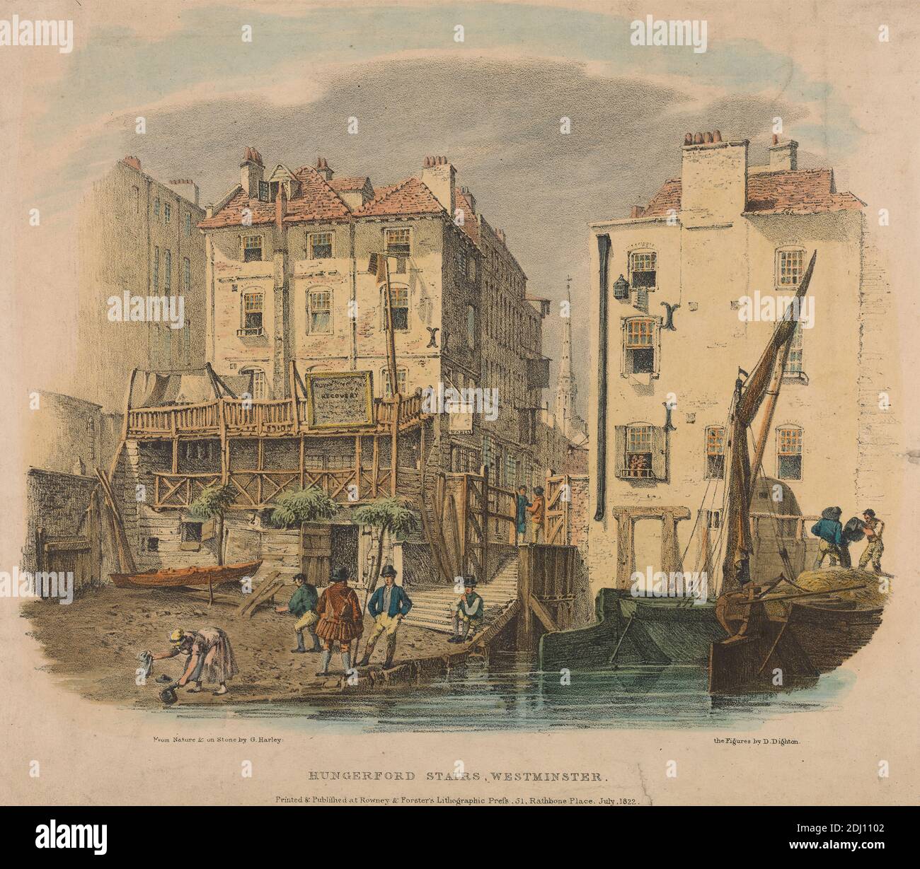 Hungerford Stairs, Westminster, George Harley, 1791–1871, British ...