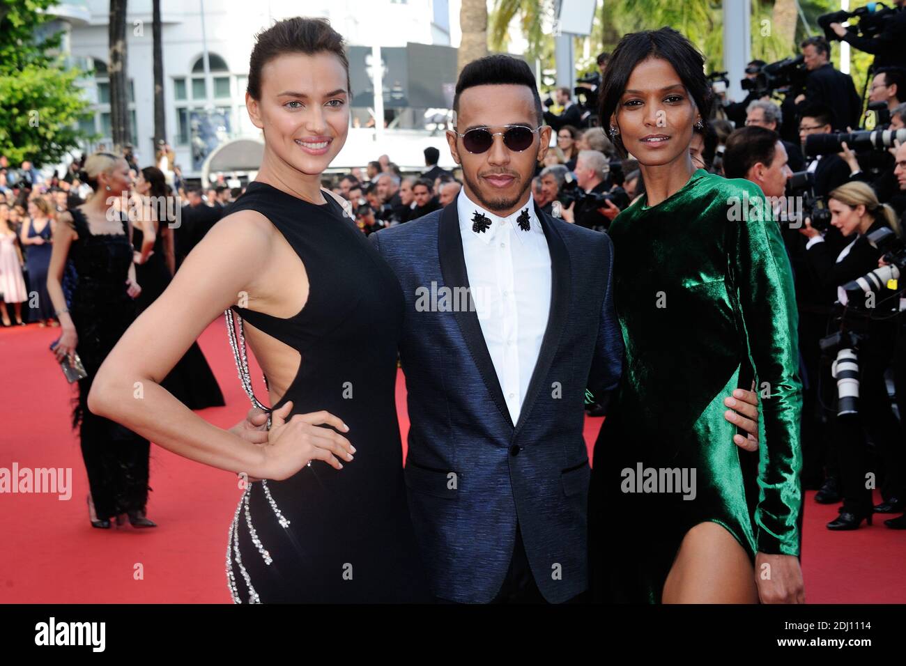 Irina Shayk, Lewis Hamilton and guest attending the 'La Fille Inconnue ...