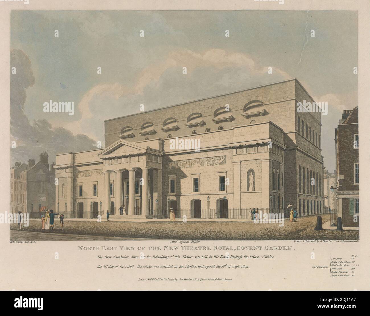 North East View of the New Theatre Royal, Convent Garden, George ...