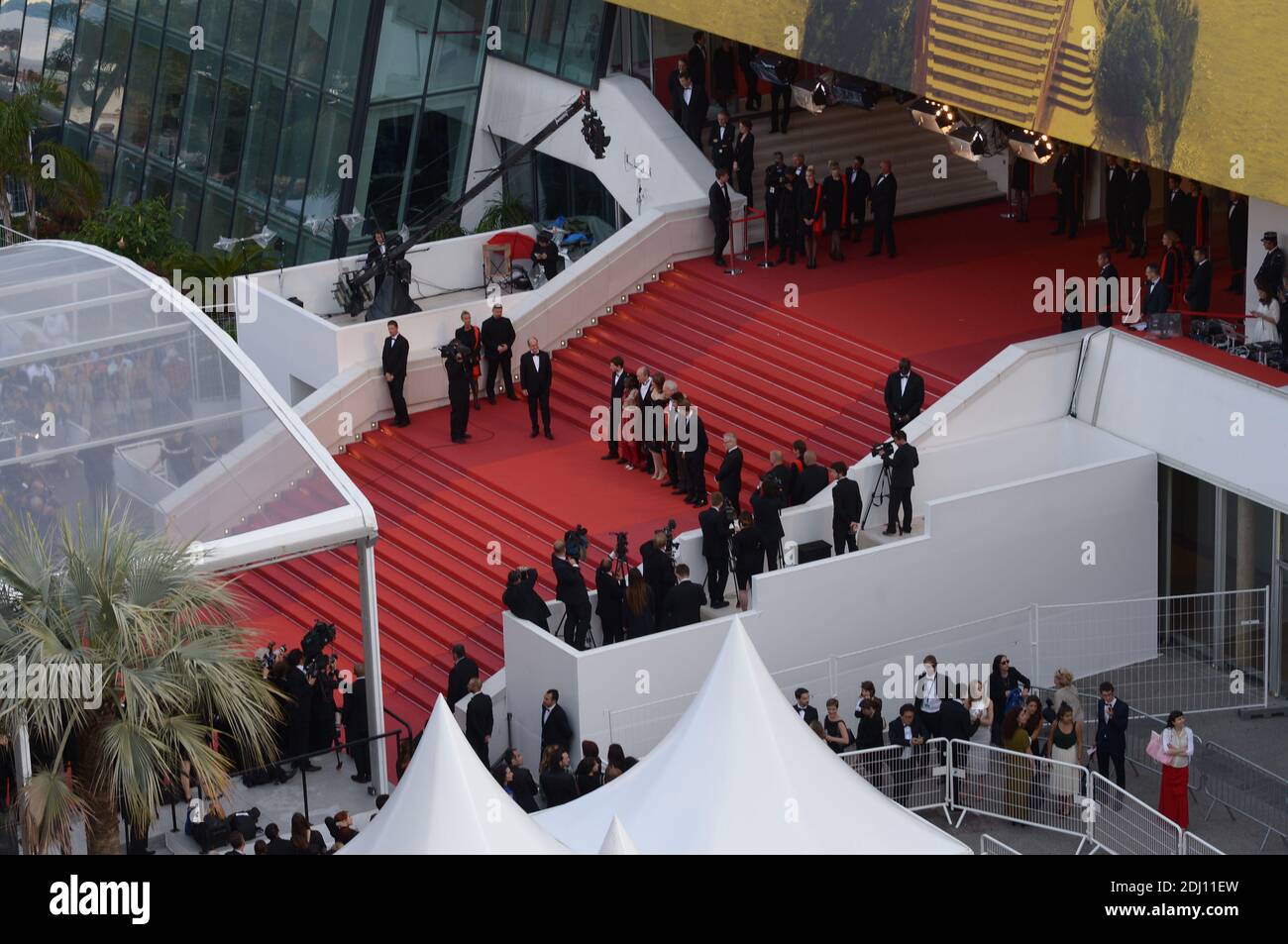 The Palais des Festivals, with the famous stairs (Les Marches) and red ...