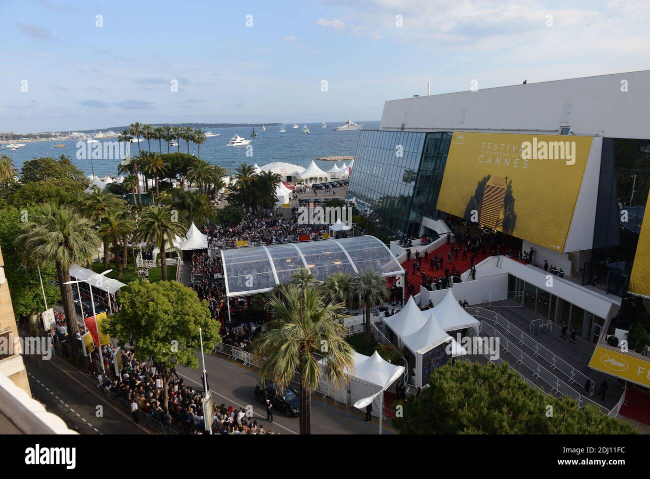 The Palais des Festivals, with the famous stairs (Les Marches) and red ...