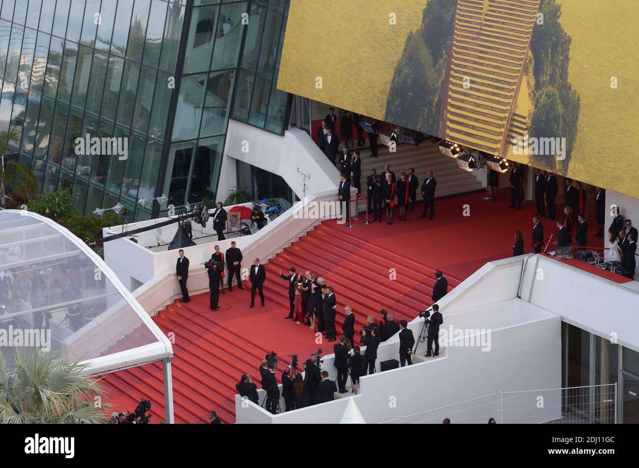 The Palais des Festivals, with the famous stairs (Les Marches) and red ...