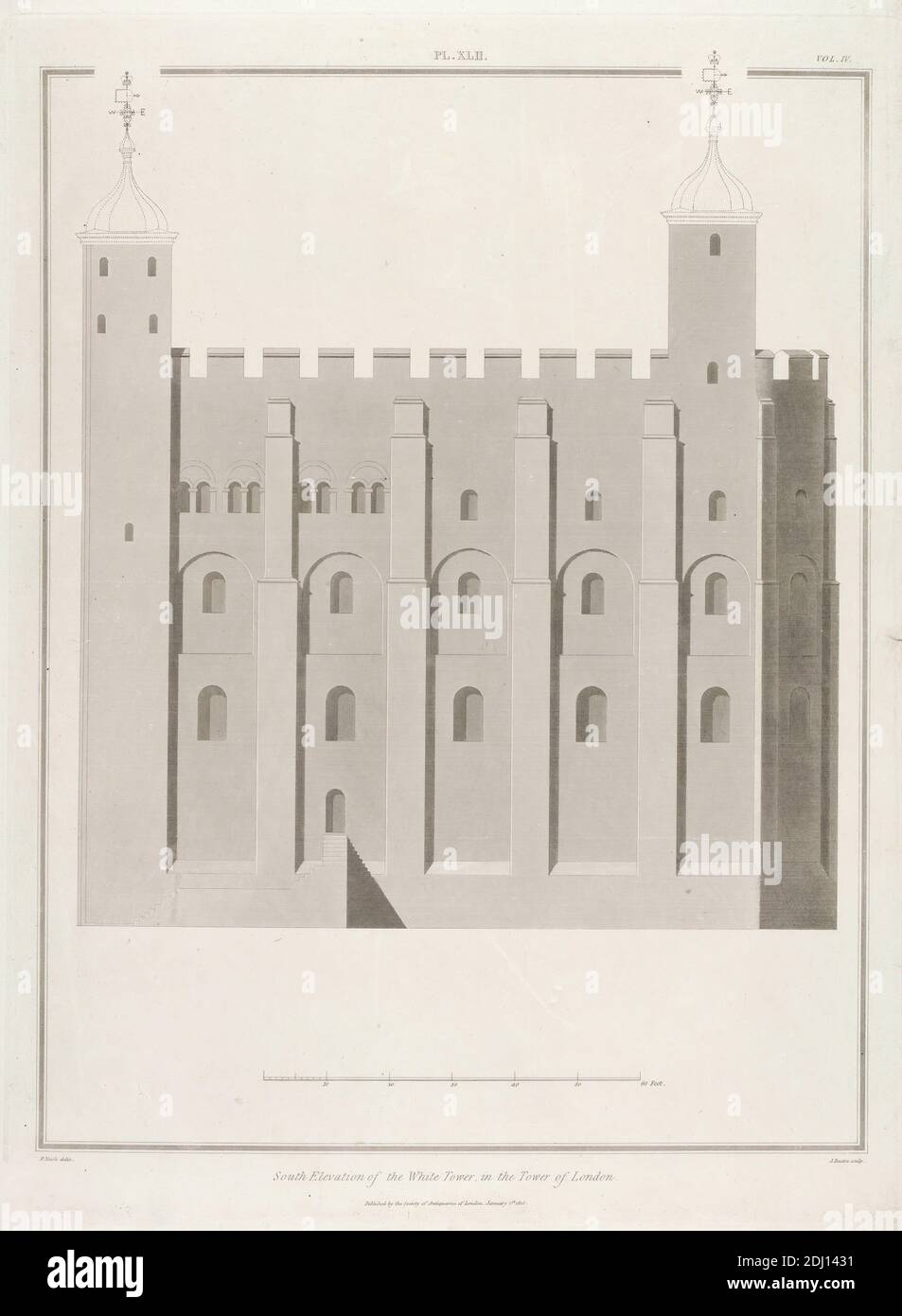 South Elevation of the White Tower, in the Tower of London, James ...