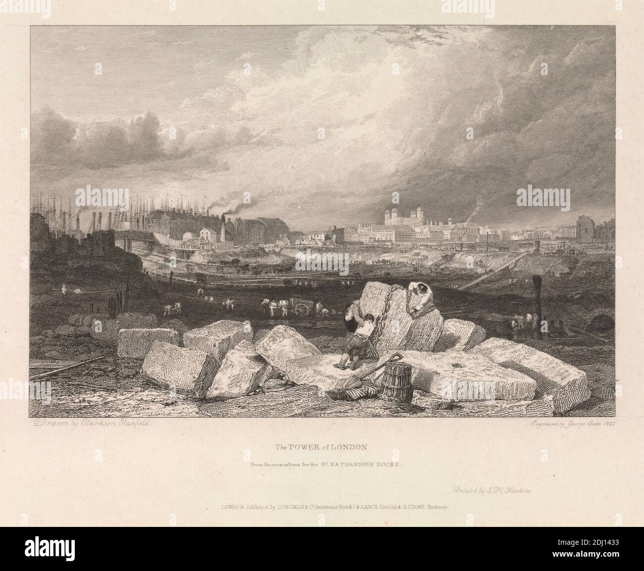 The Tower of London from the Excavations for St. Katherine's Dock ...