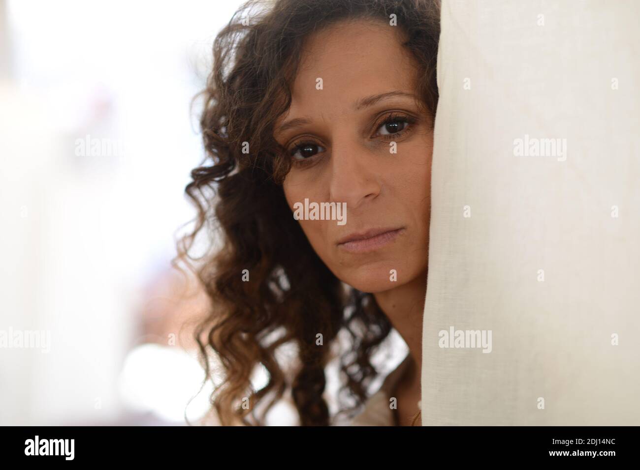 French director Houda Benyamina poses in Cannes, France on May 19, 2016 ...