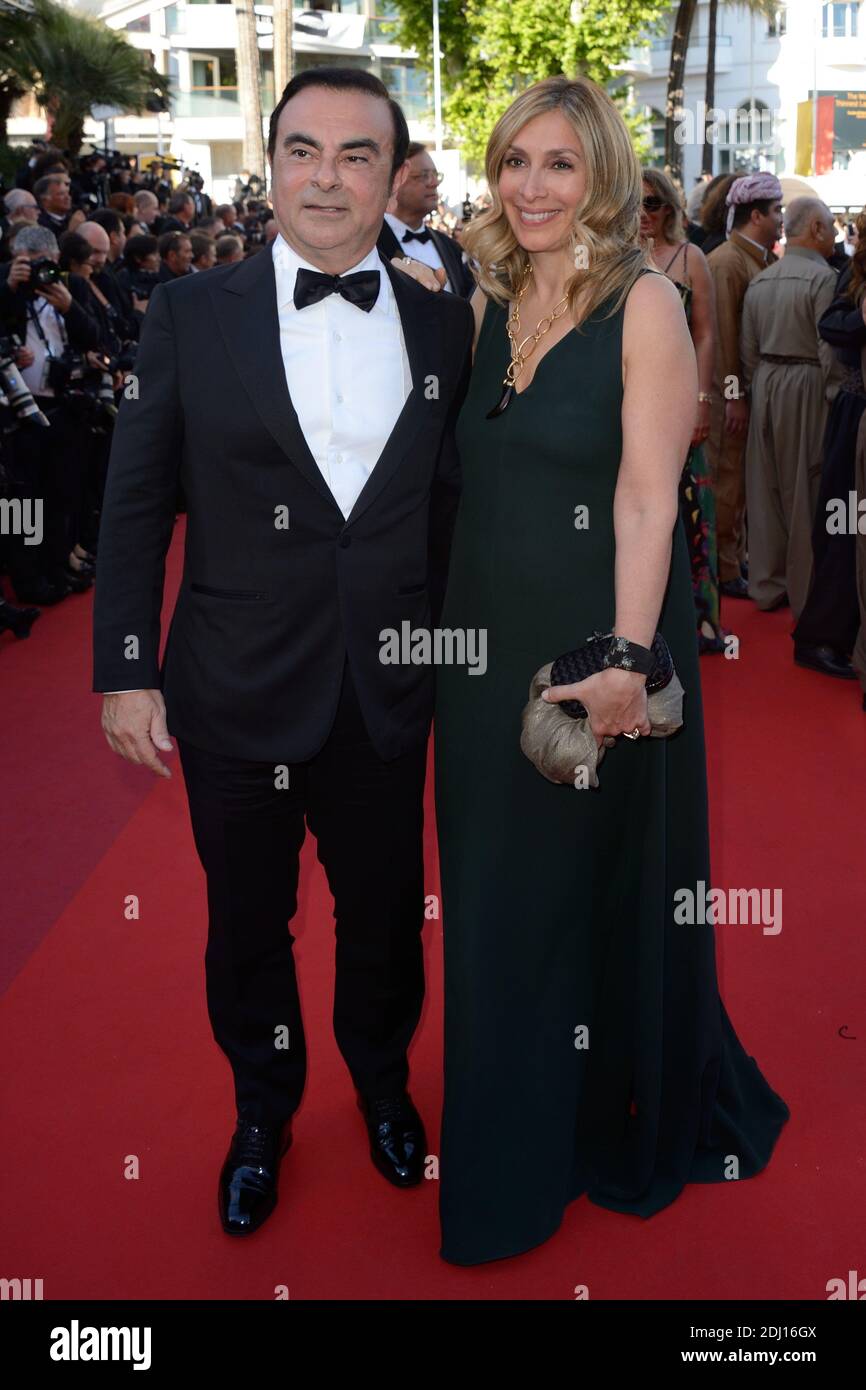 Carlos Ghosn and Carole Ghosn attending The Last Face screening at the ...