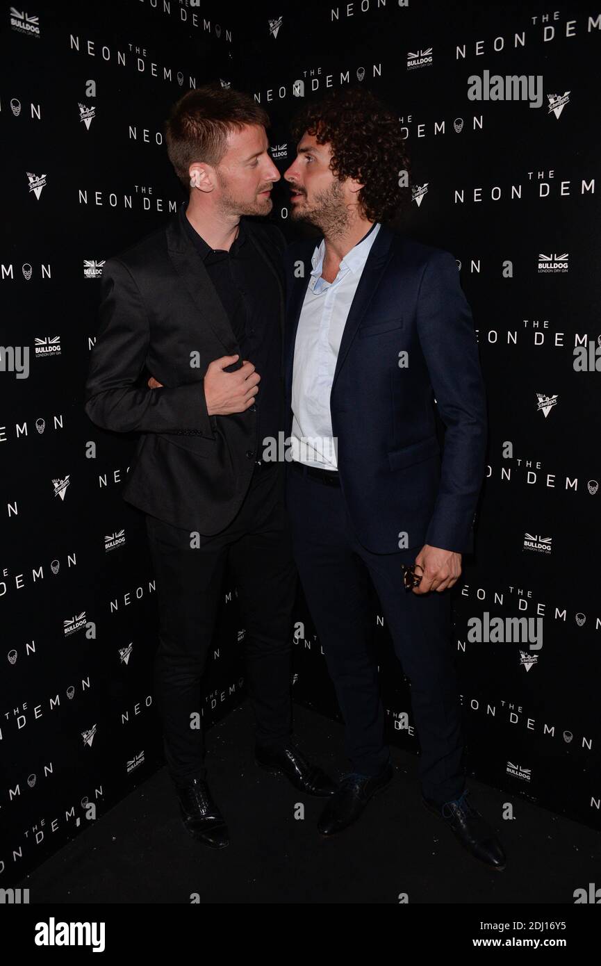 Maxime Musqua and a guest attending the Neon Demon after party held at ...