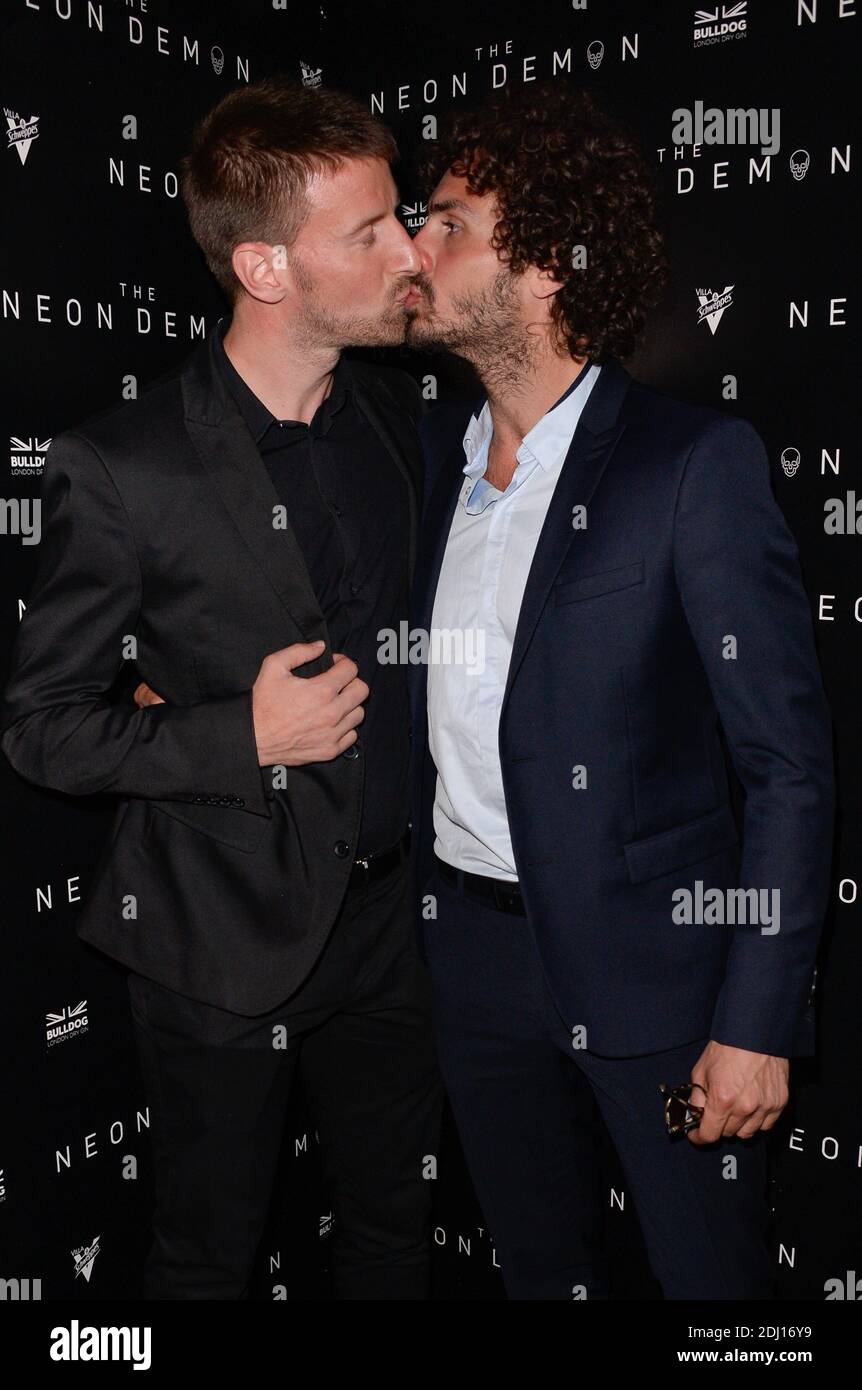 Maxime Musqua and a guest attending the Neon Demon after party held at ...