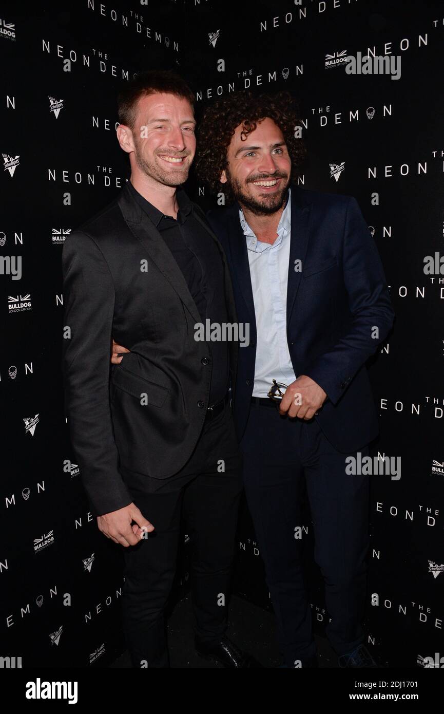 Maxime Musqua and a guest attending the Neon Demon after party held at ...
