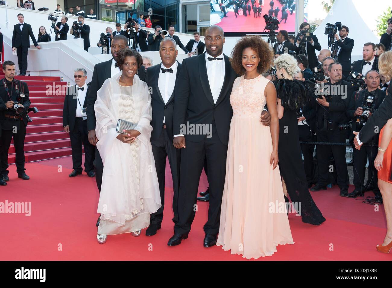 Teddy Riner his partner Luthna and his family arriving on the red ...