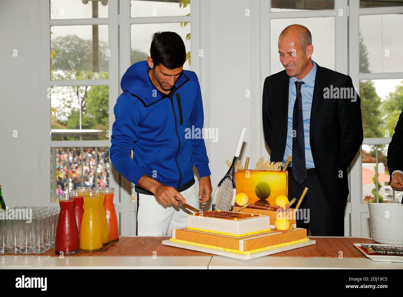 Serbia's Novak Djokovic celebrating his 29th birthday with a birthday ...