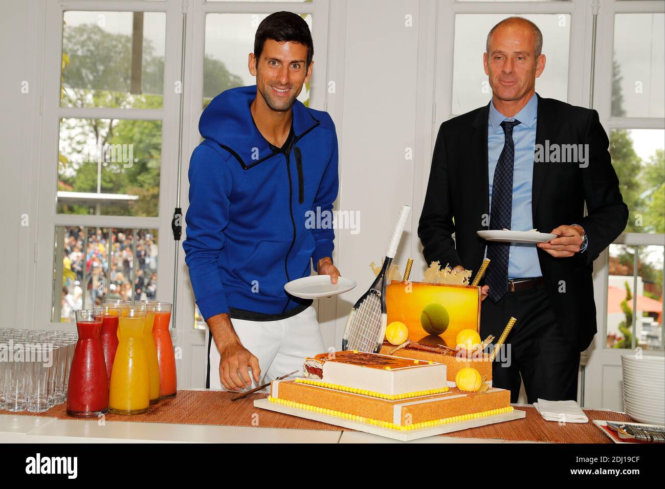Serbia's Novak Djokovic celebrating his 29th birthday with a birthday ...