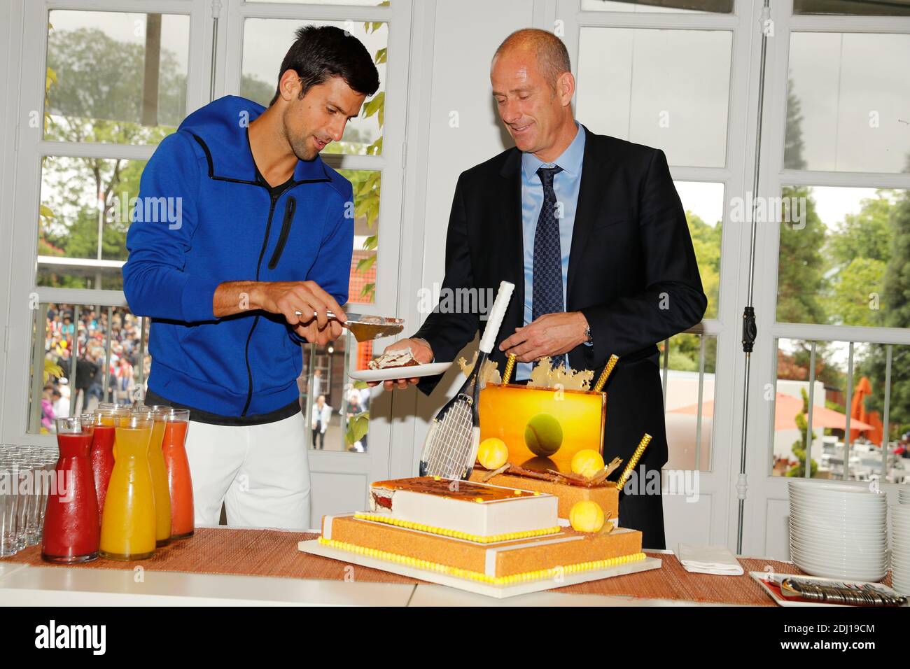 Serbia's Novak Djokovic celebrating his 29th birthday with a birthday ...