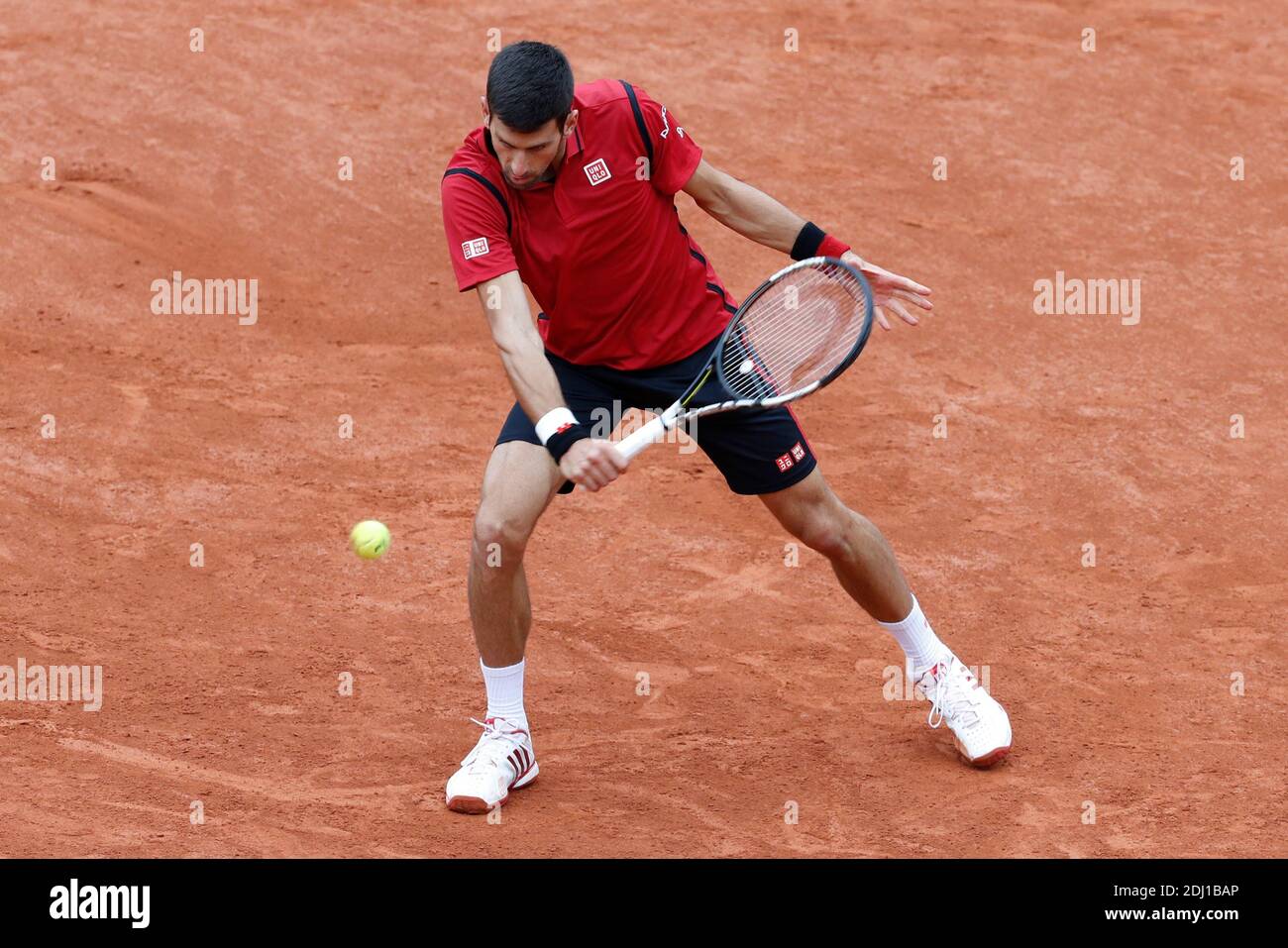 Serbia's Novak Djokovic playing the first round of the 2016 BNP Paribas ...