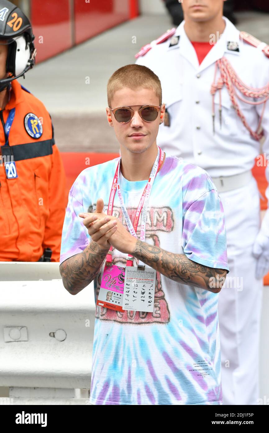 Justin Bieber at the Monaco Formula One Grand Prix at Circuit de Monaco ...
