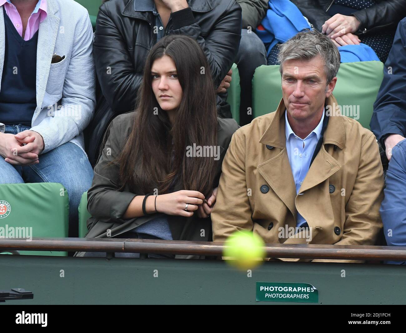 Philippe Caroit and his daughter in the VIP Tribune during French ...