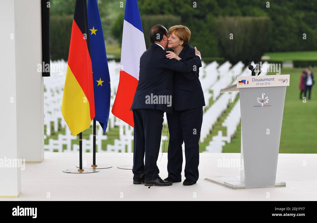 French President Francois Hollande and German Chancellor Angela Merkel ...