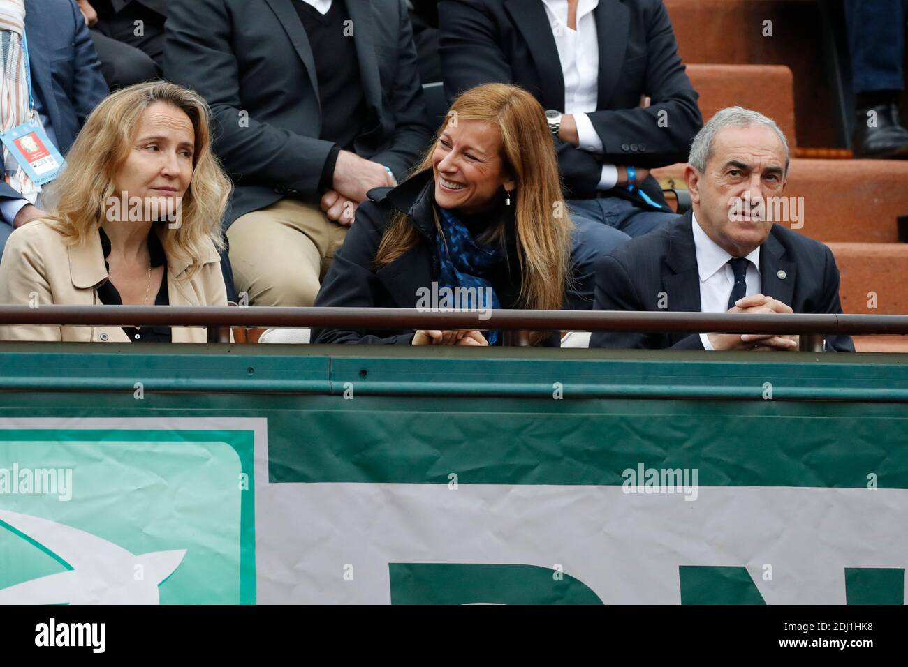 Anne Gravoin, wife of Prime minister Manuel Valls watching the 1/8 of ...