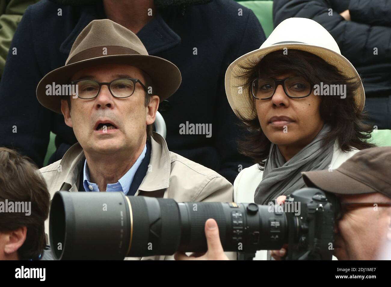 Audrey Pulvar in the VIP Tribune during French Tennis Open at Roland ...