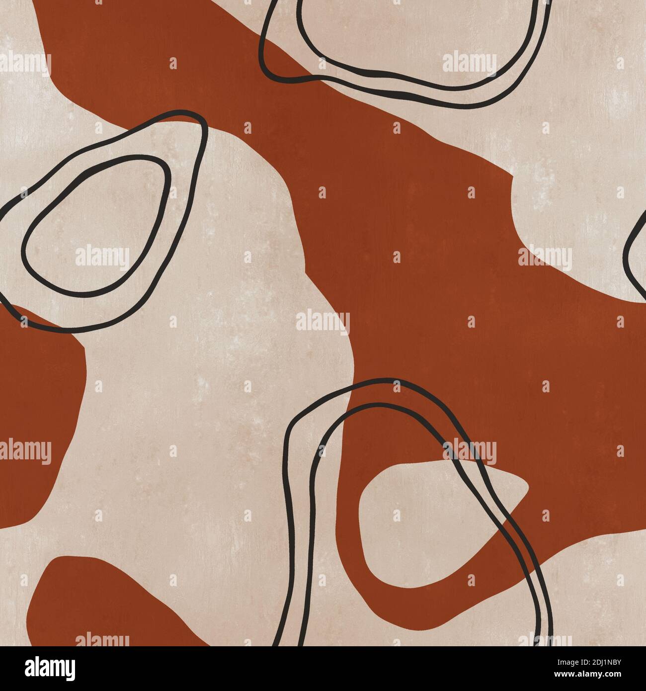 Seamless organic rounded curvy shapes naive design Stock Photo - Alamy