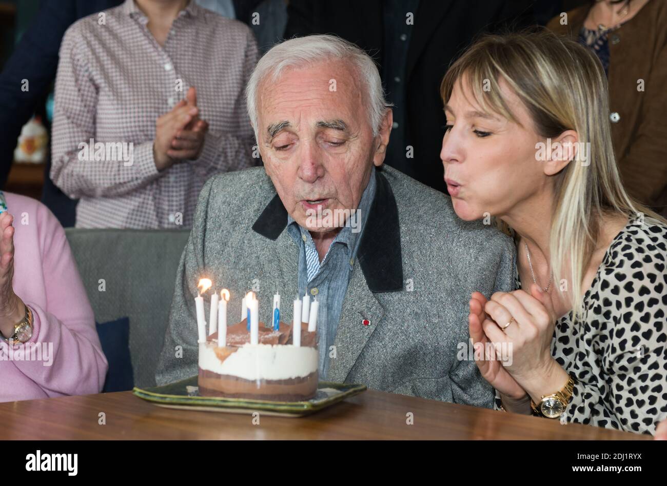 French and armenian singer, Charles Aznavour, celebrates his 92 years ...