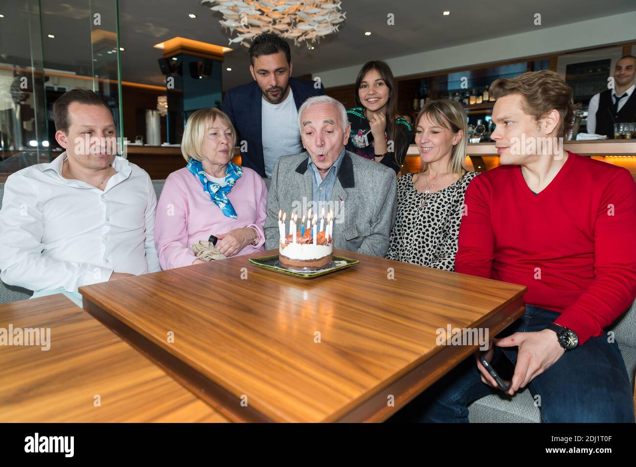 French and armenian singer, Charles Aznavour, celebrates his 92 years ...