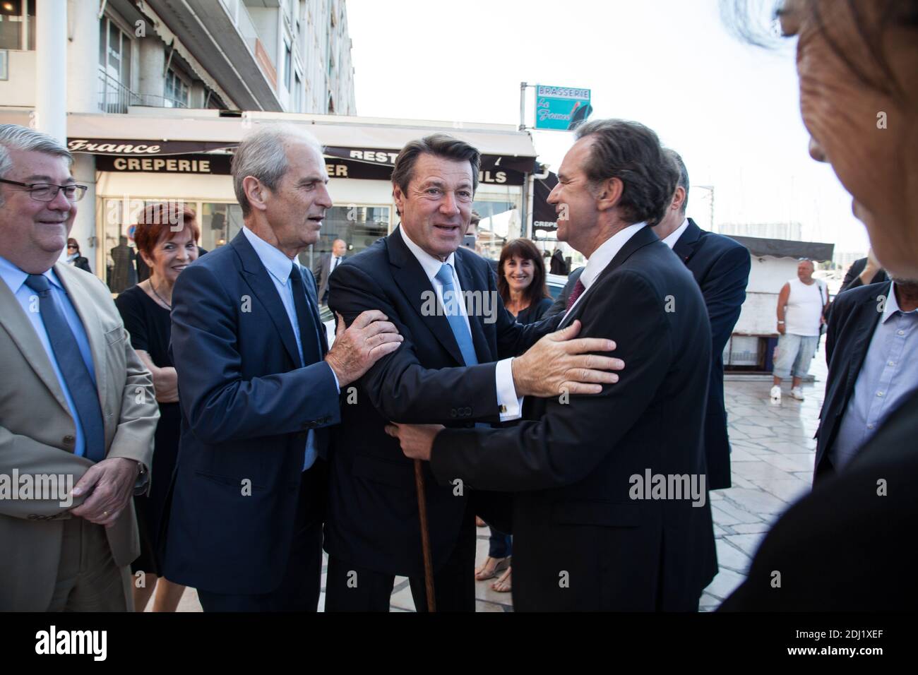 (L-R) Var deputy Philippe Vitel, Var senator Hubert Falco, Provence ...