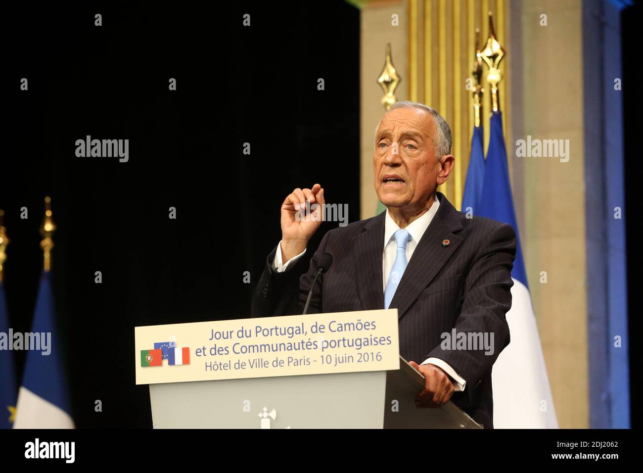 Portuguese President Marcelo Rebelo de Sousa speaks during a ceremony ...