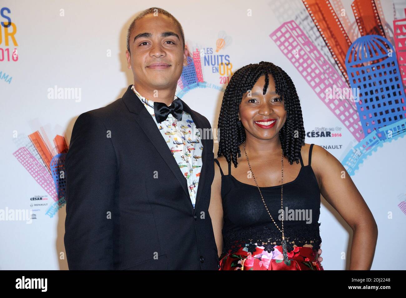 Travis Taute et Nosipho Dumisa assistent au Diner de Gala Nuits en Or ...