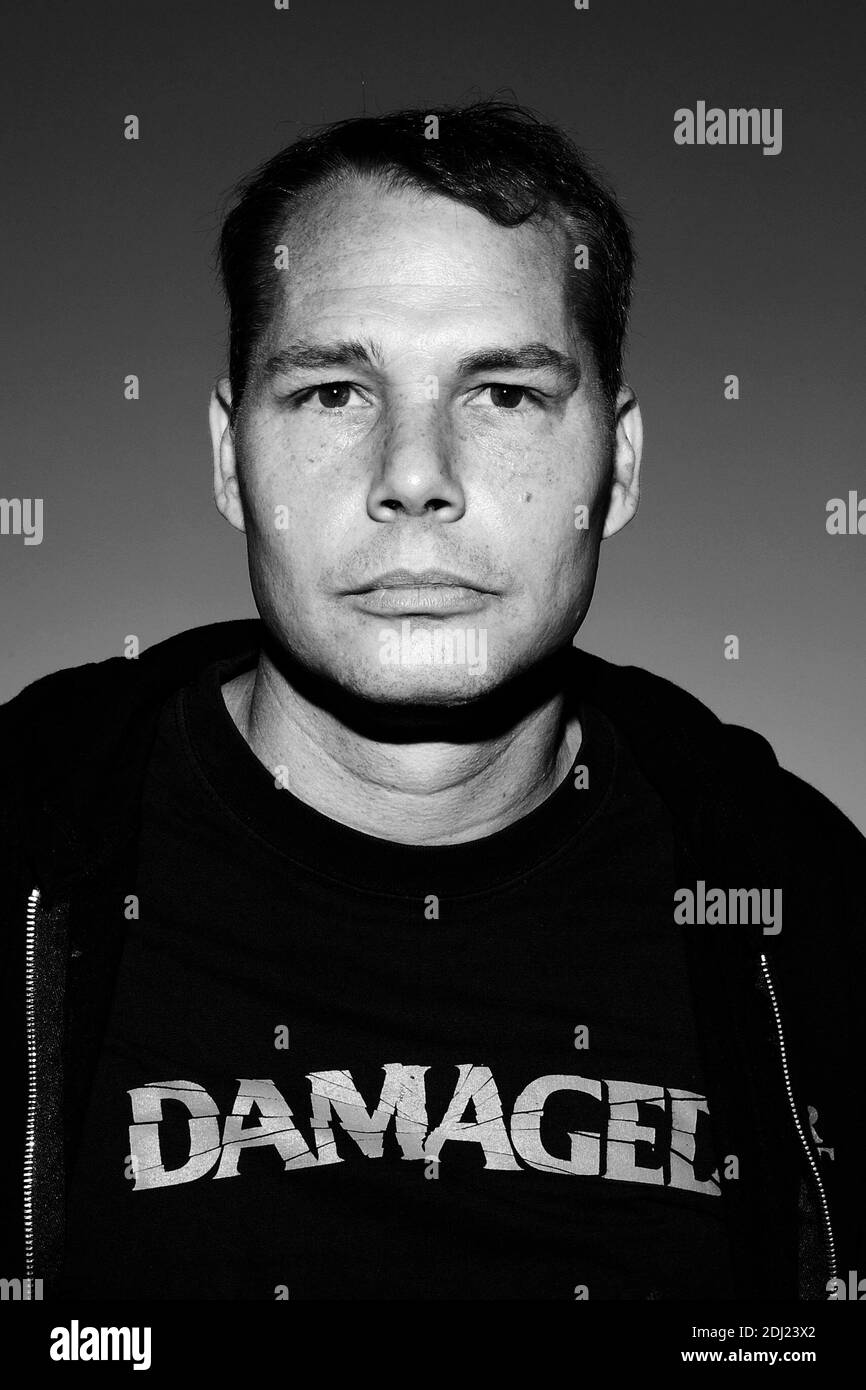 Streetartist OBEY (Shepard Fairey) posing before installing his new ...