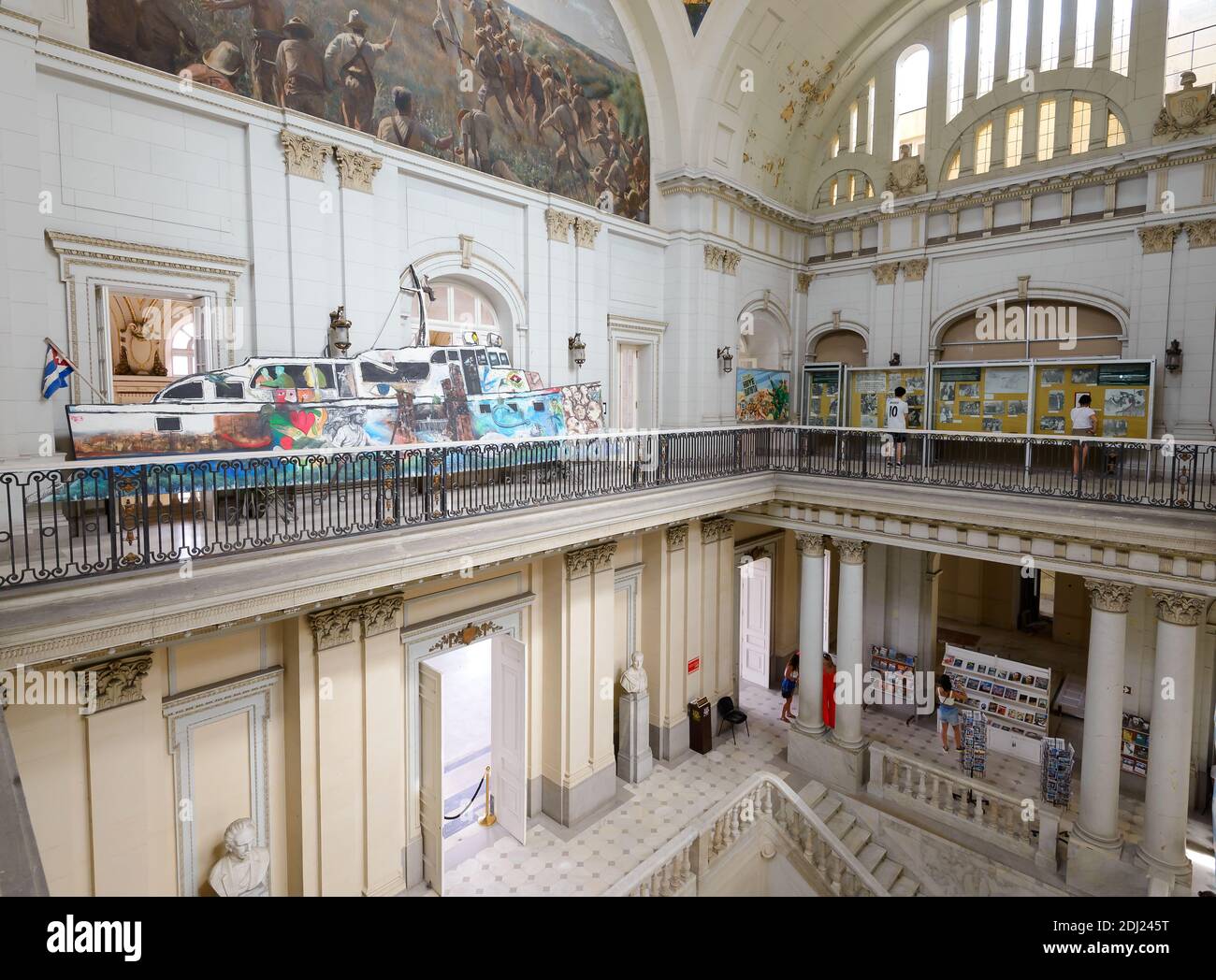 Interior of Revolution Museum in Havana, Cuba. Exhibition hall of Cuban ...