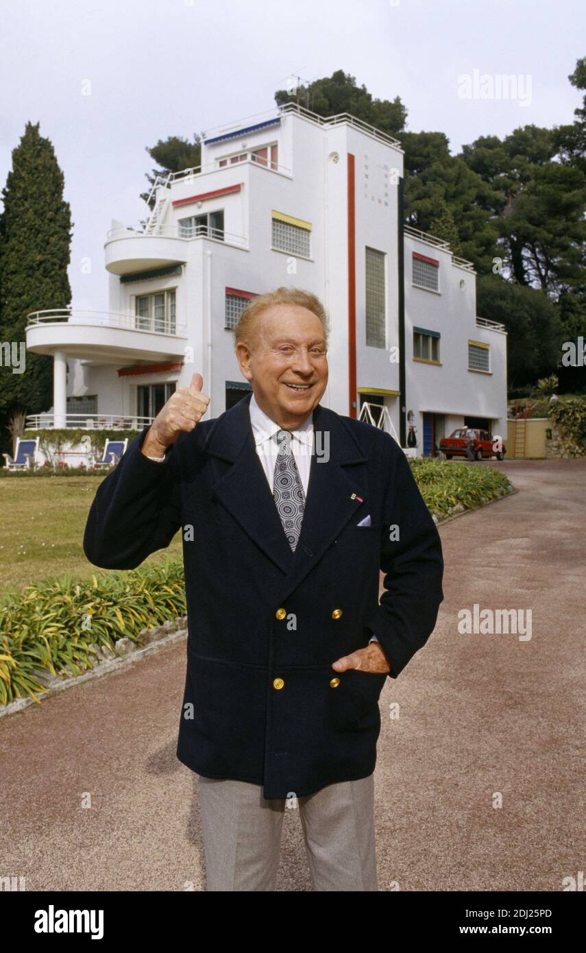 File photo taken in 1990 of late singer Charles Trenet at home in Cap d ...