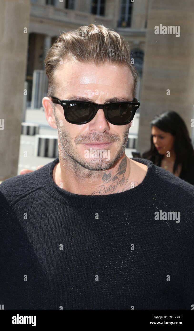 David Beckham attending the Louis Vuitton Menswear Spring/Summer 2017 ...
