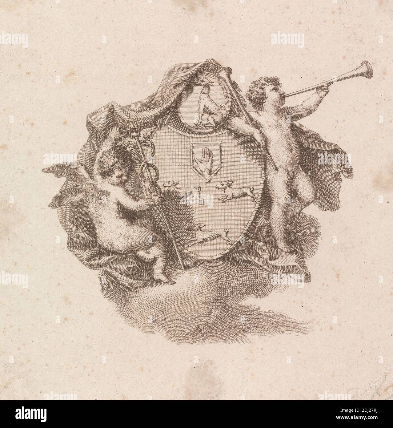 Two cupids supporting coat hi-res stock photography and images - Alamy