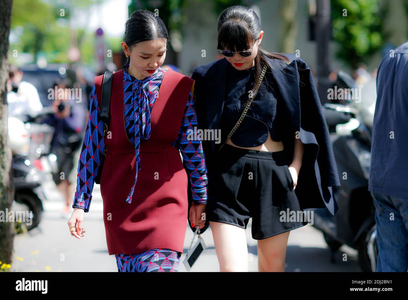 Street style, Sherry Shen and Leaf Greener arriving at Dior Spring ...