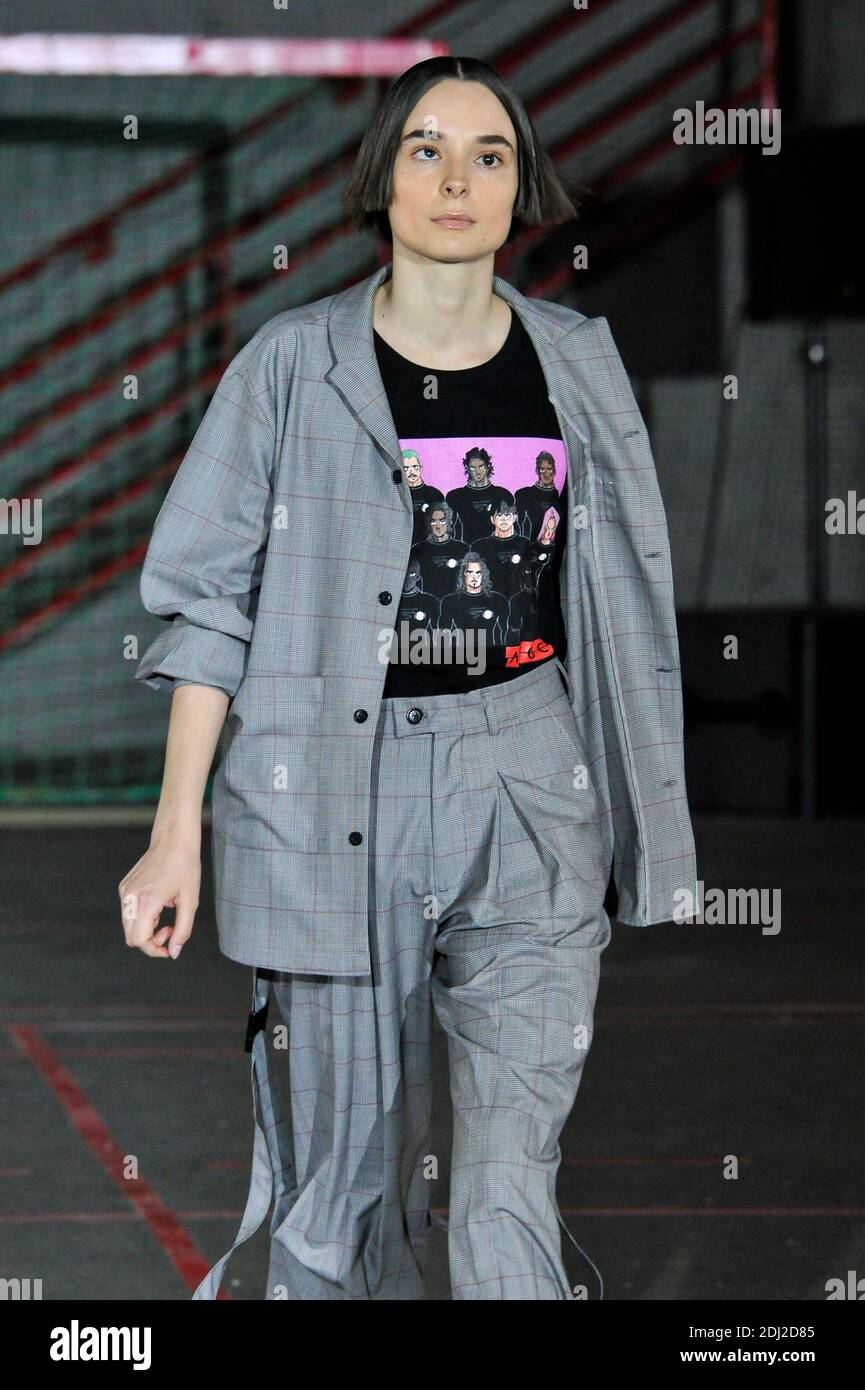 A model walks the runway during the Avoc Menswear Spring/Summer 2017 ...