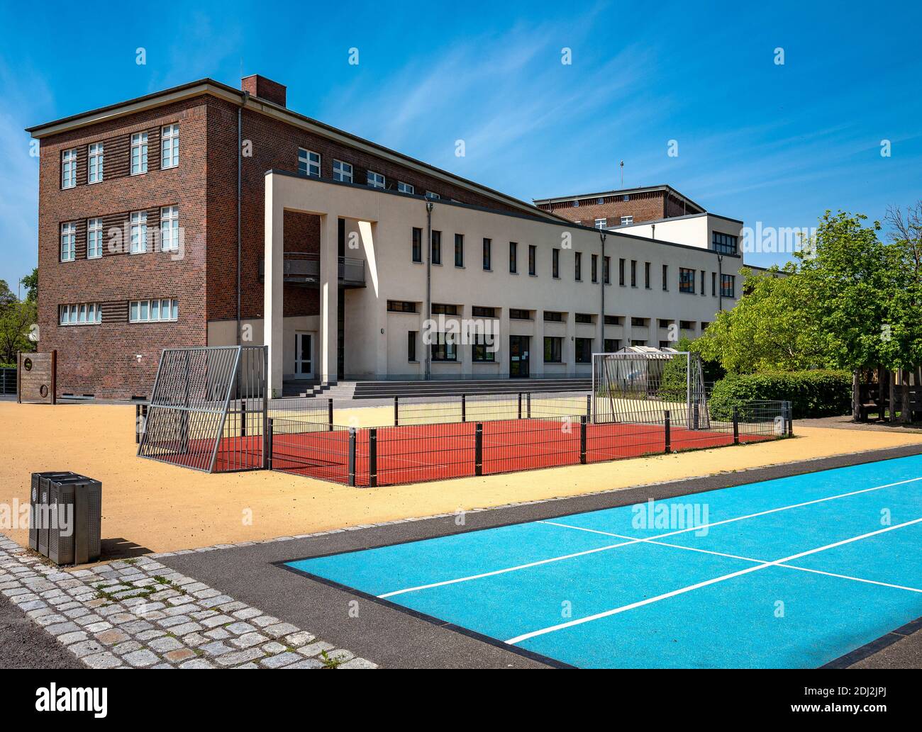 Small Sports Field At A School Building In Berlin Stock Photo - Alamy