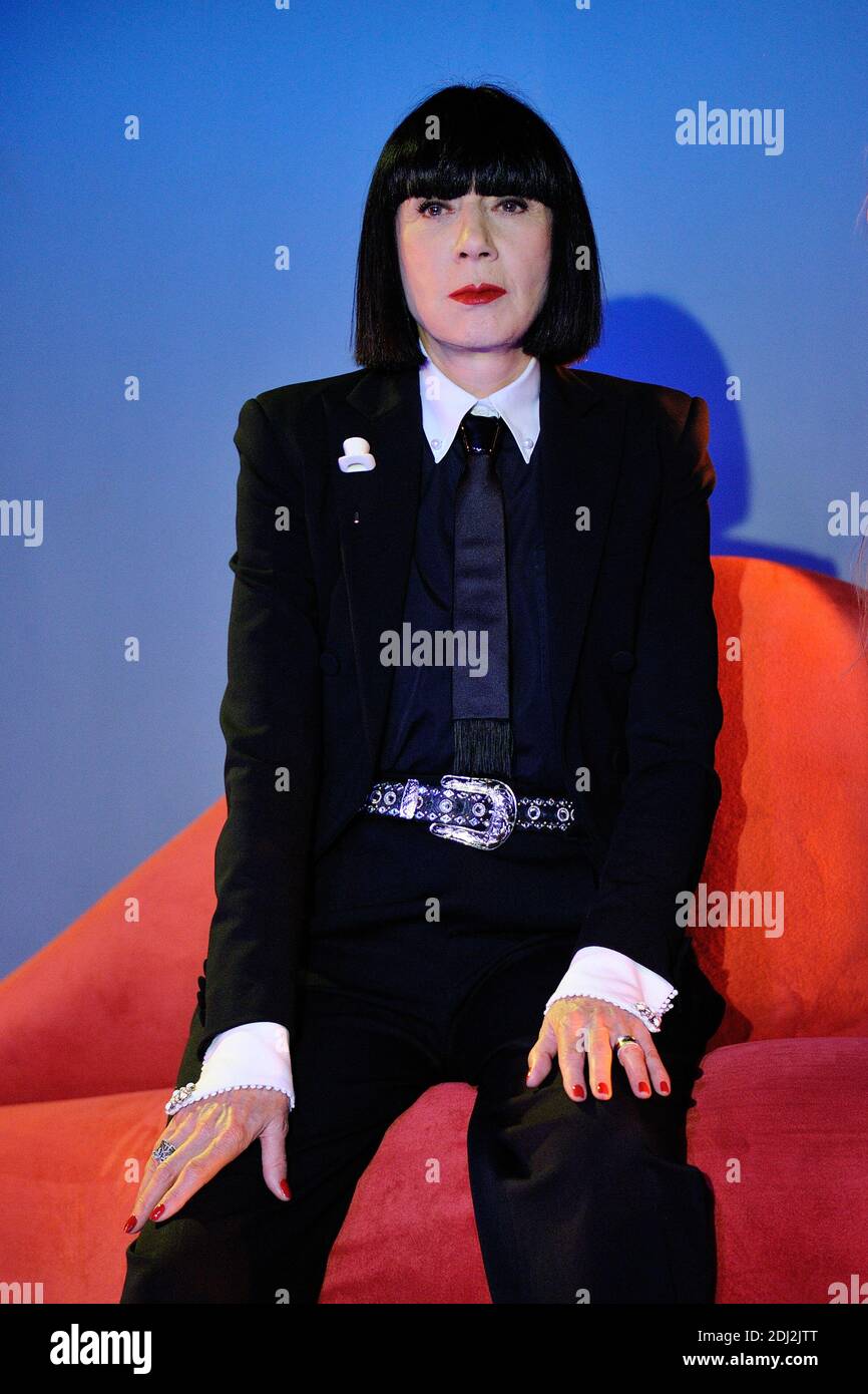 Designer Chantal Thomass poses after the Press Conference at Le Crazy ...