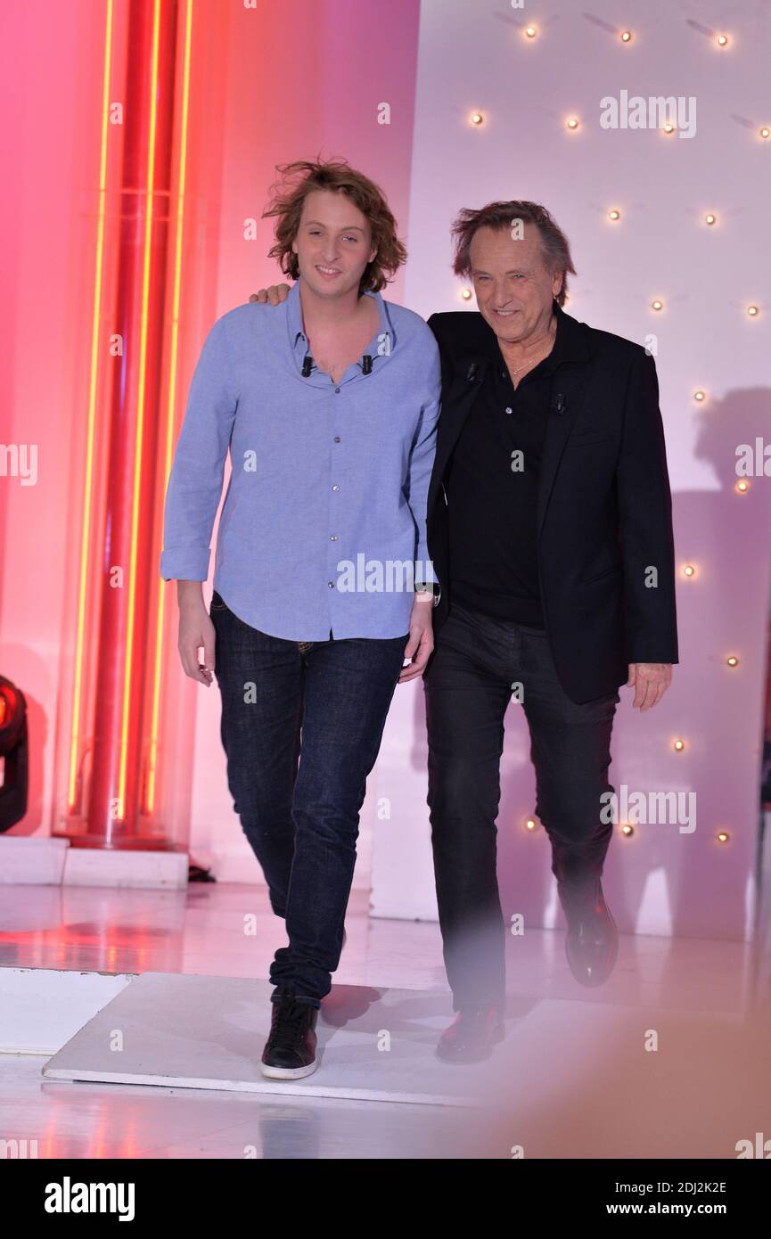 Alexandra Arcady and his son Sacha Sperling A the taping of Vivement ...