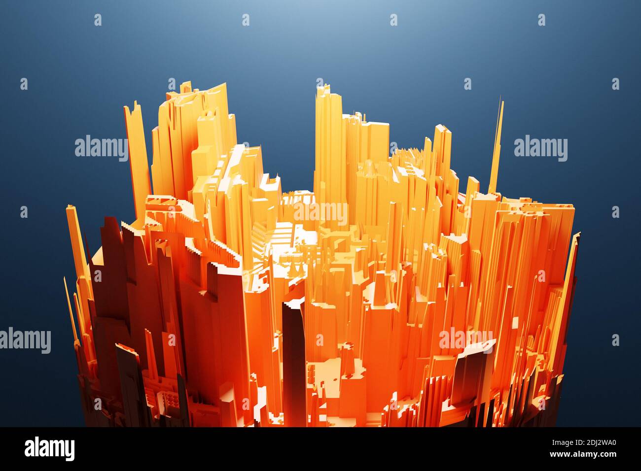 Downtown business district skyscrapers. Square shapes composition ...