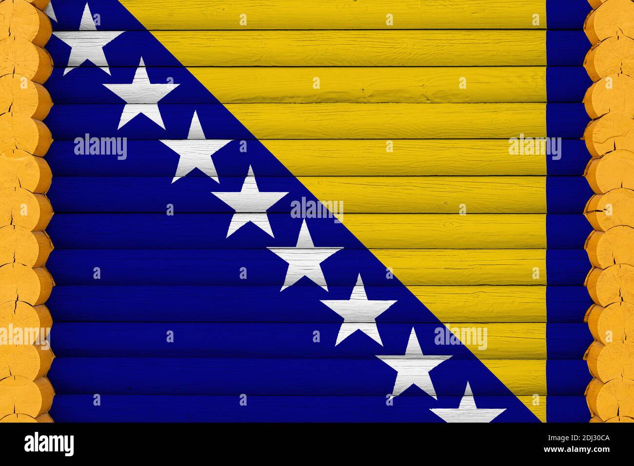 National flag of Barbados on a wooden wall background. The concept of ...