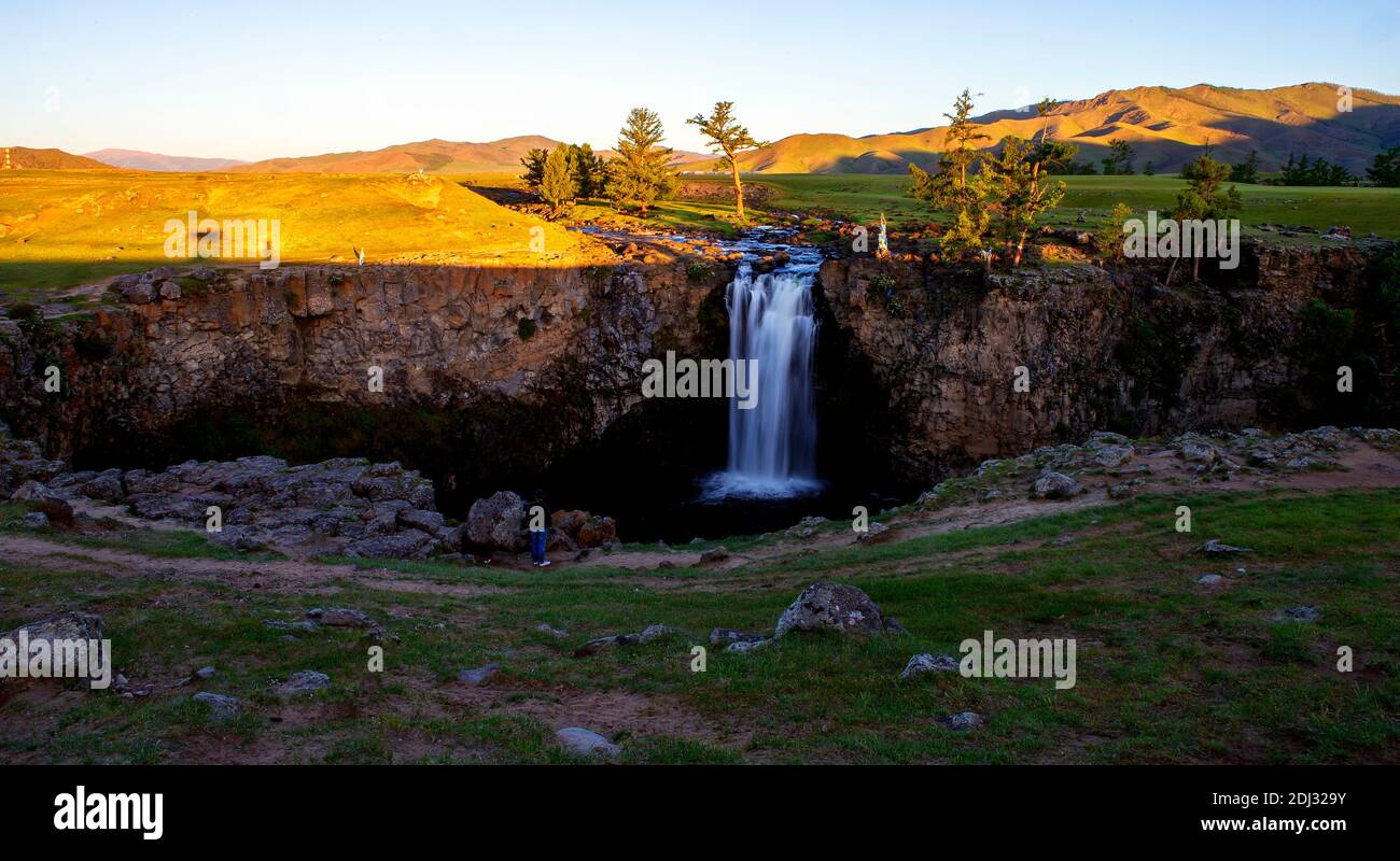 Waterfall from Mongolia Stock Photo - Alamy