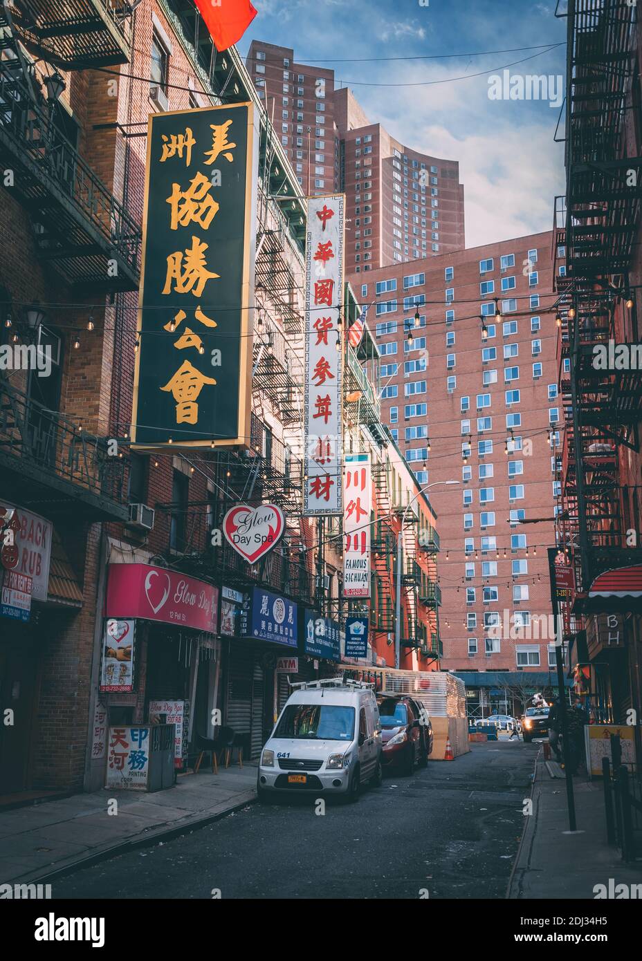 Signs on Pell Street in Chinatown, Manhattan, New York City Stock Photo ...