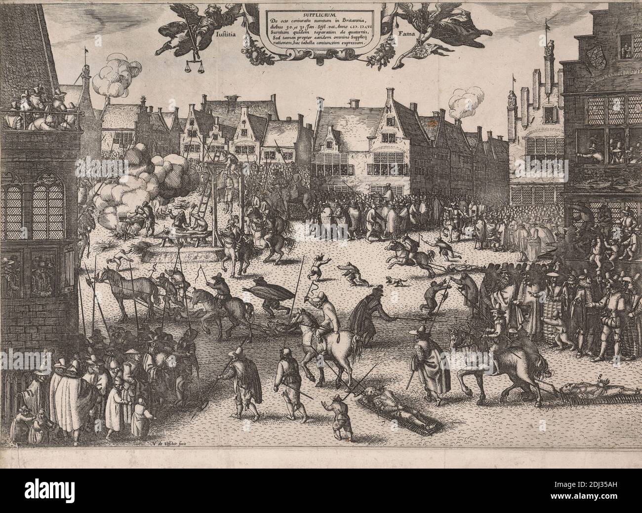 The Scene at the Execution of the Gunpowder Plotters, Nikolaus Visscher ...