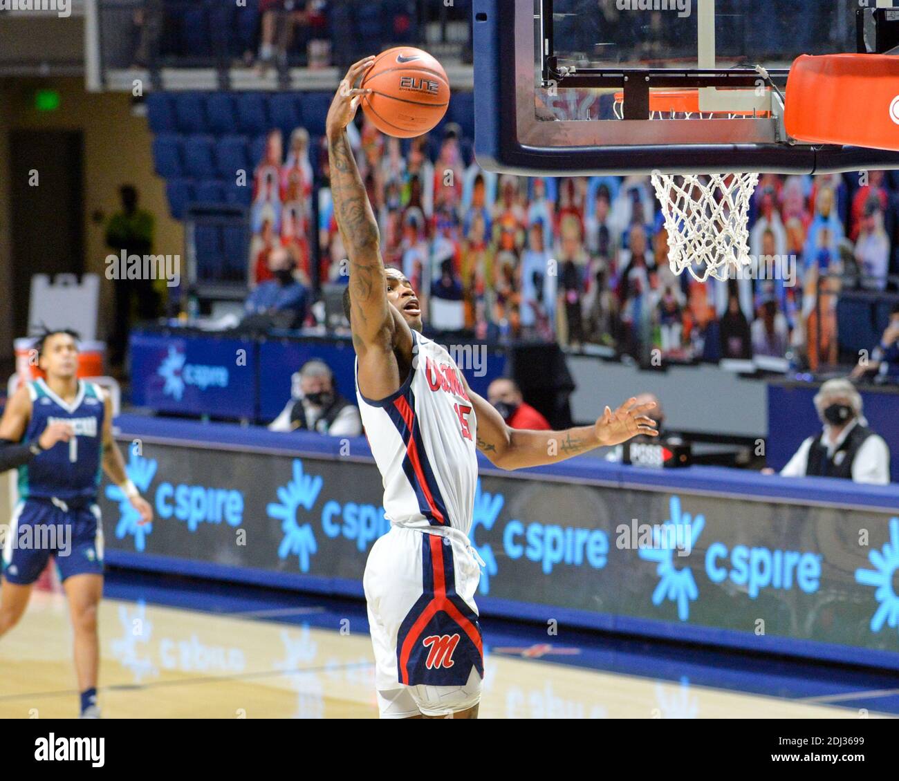 Oxford, MS, USA. 12th Dec, 2020. Ole' Miss guard, Luis Rodriguez (15 ...