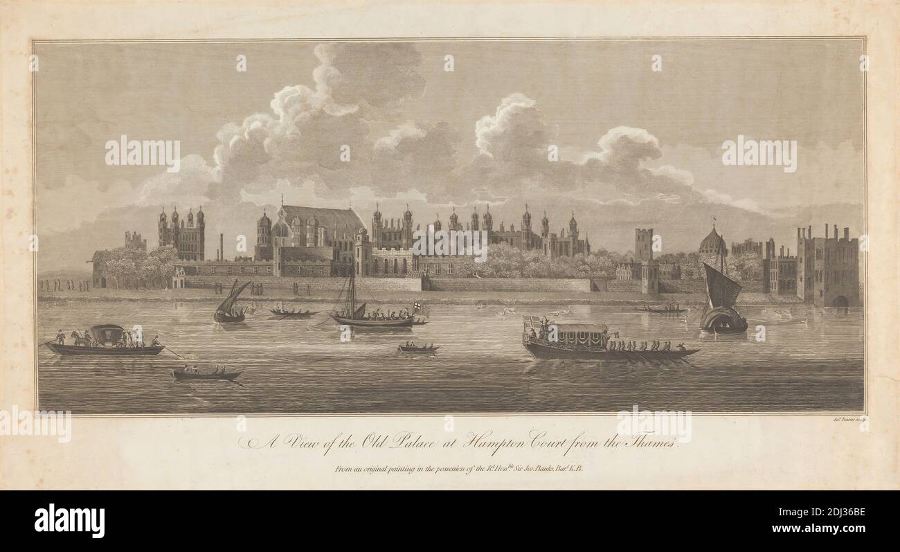 A View of the Old Palace at Hampton Court from the Thames, James Basire ...
